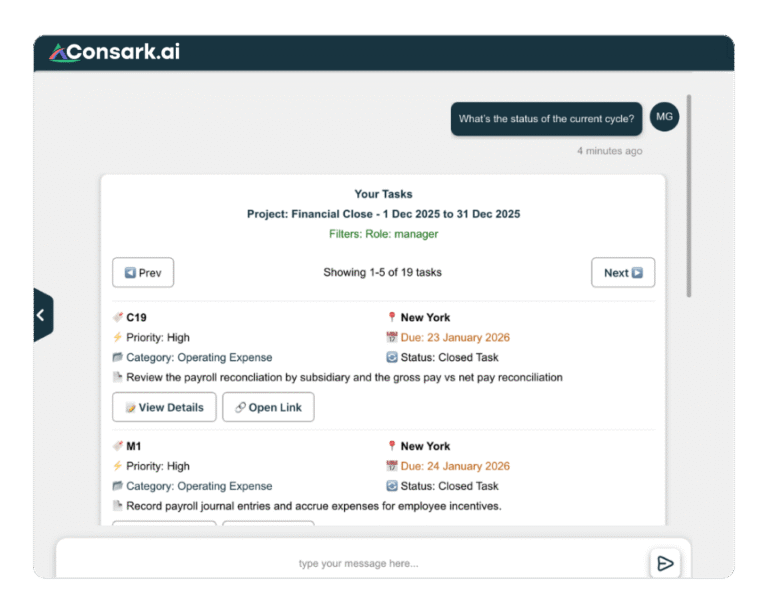 Noa AI Agents for Autonomous Financial Close | Consark